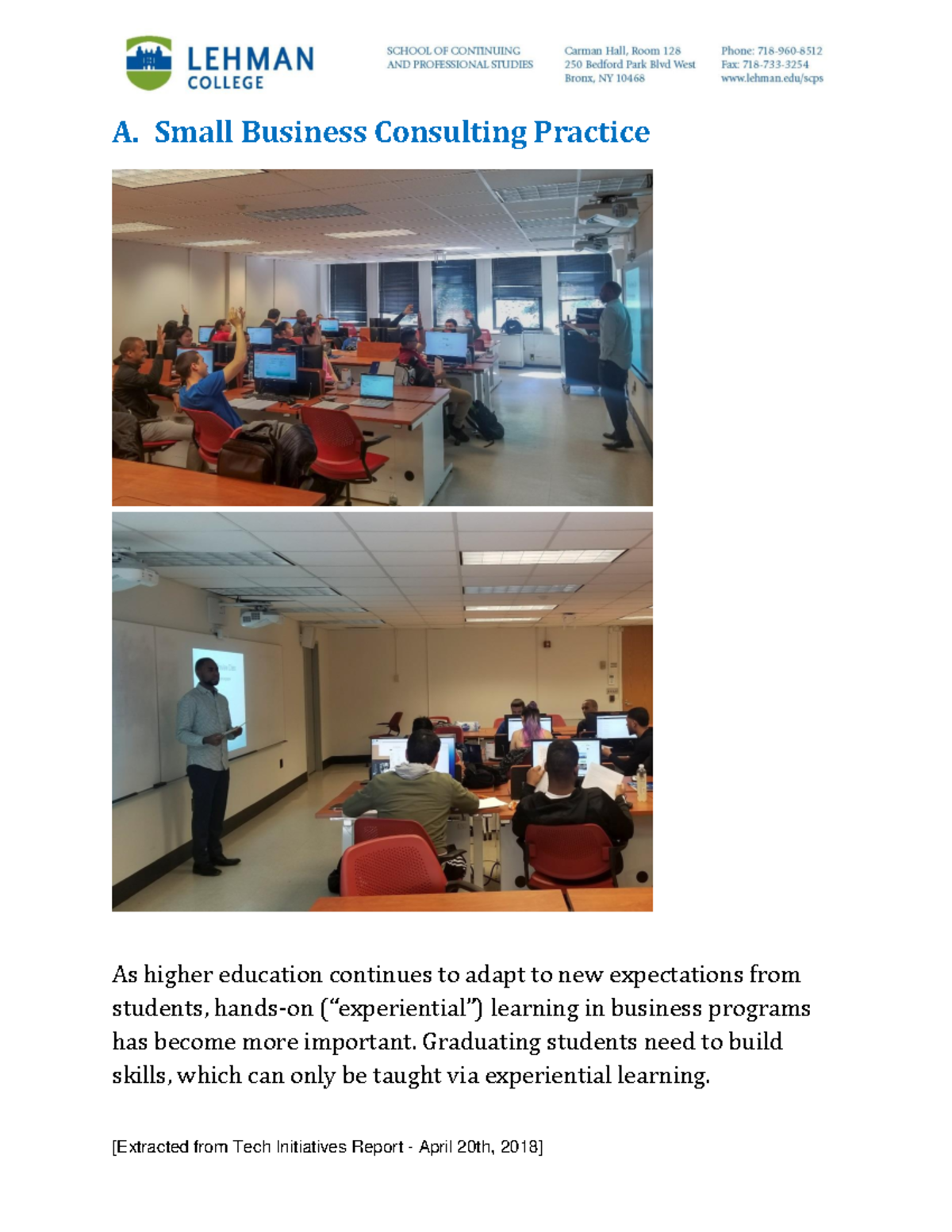 Small Business Consulting Practice: Training & Support for BBA 466 ...