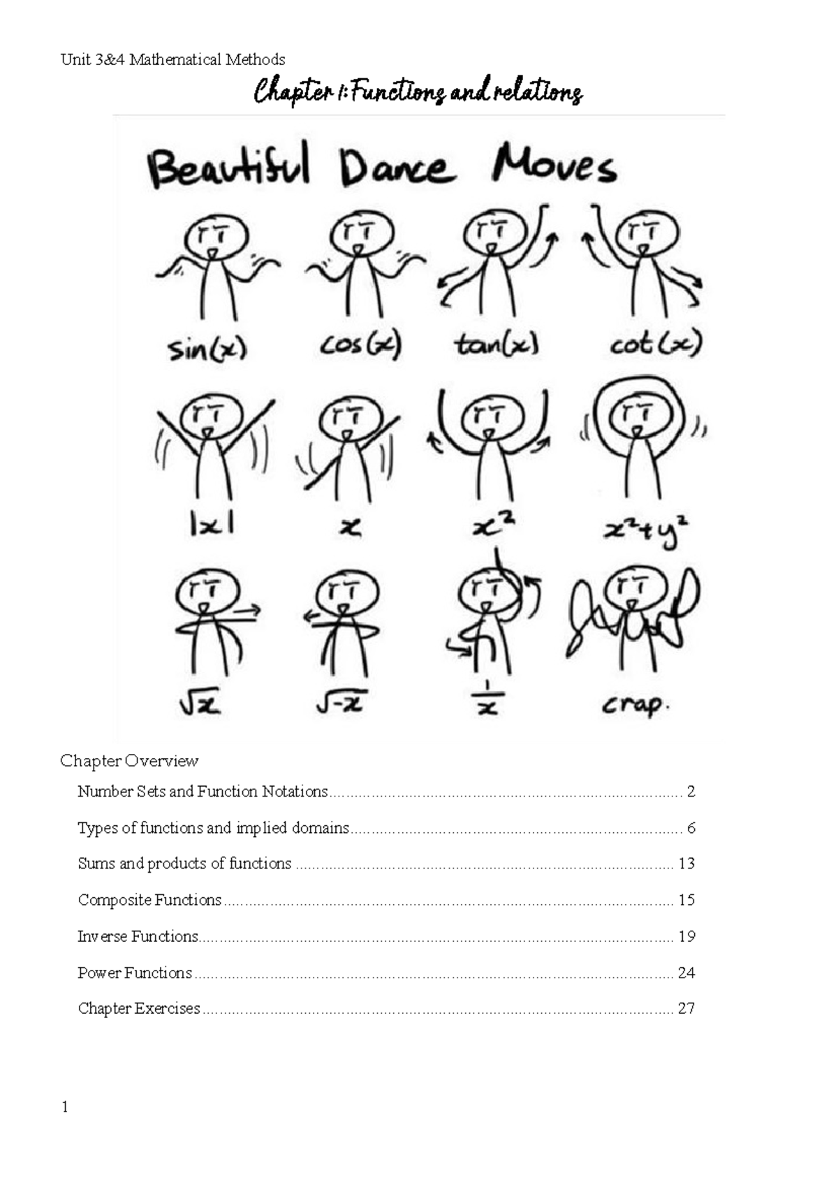 MME Unit 3 Chapter 1: Functions and Graphs Overview - Studocu