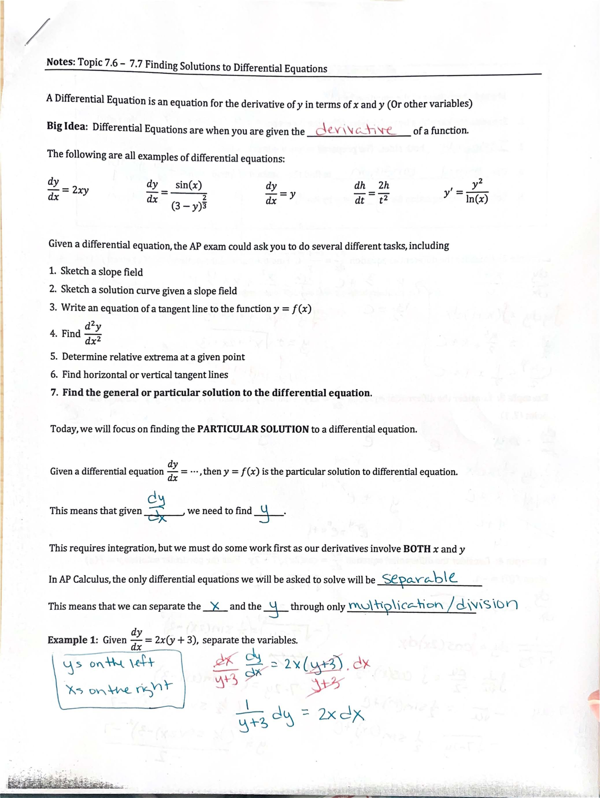 Notes 7.6 & 7 - Hugh. H hch. G honcho. Hey t - Notes: Topic 7 7 Finding ...