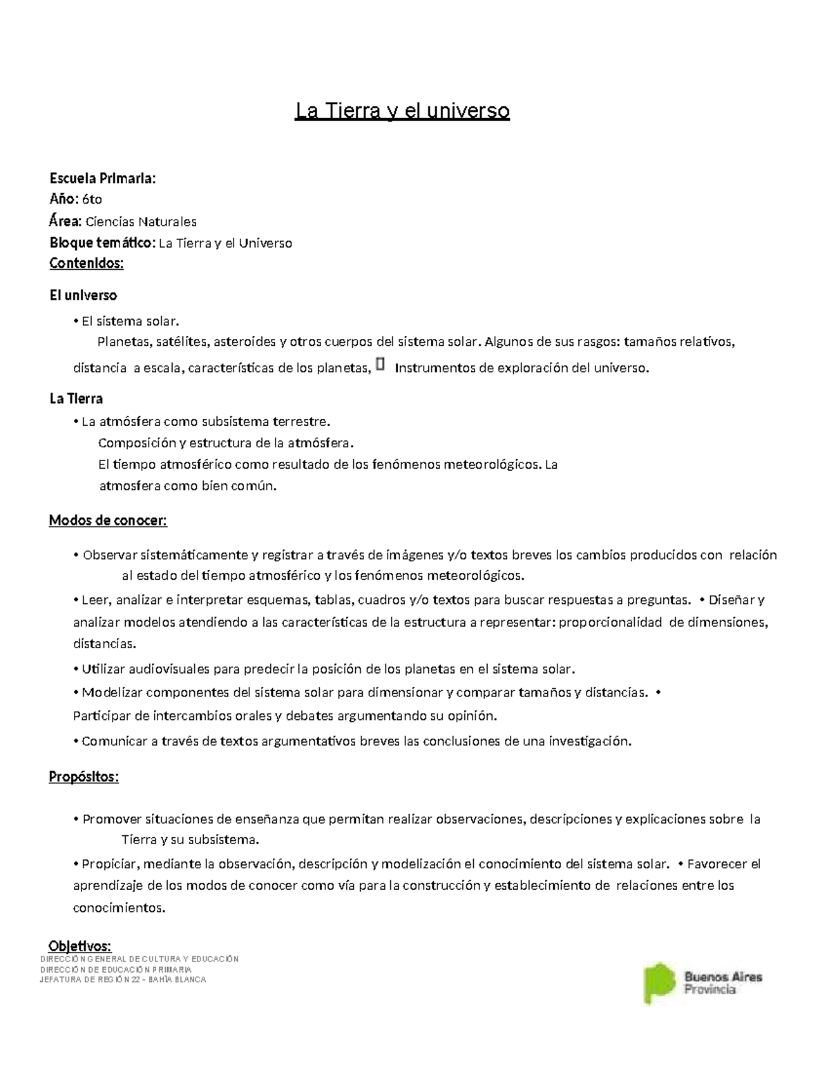 6° La Tierra y el universo: exploración del sistema solar y la ...