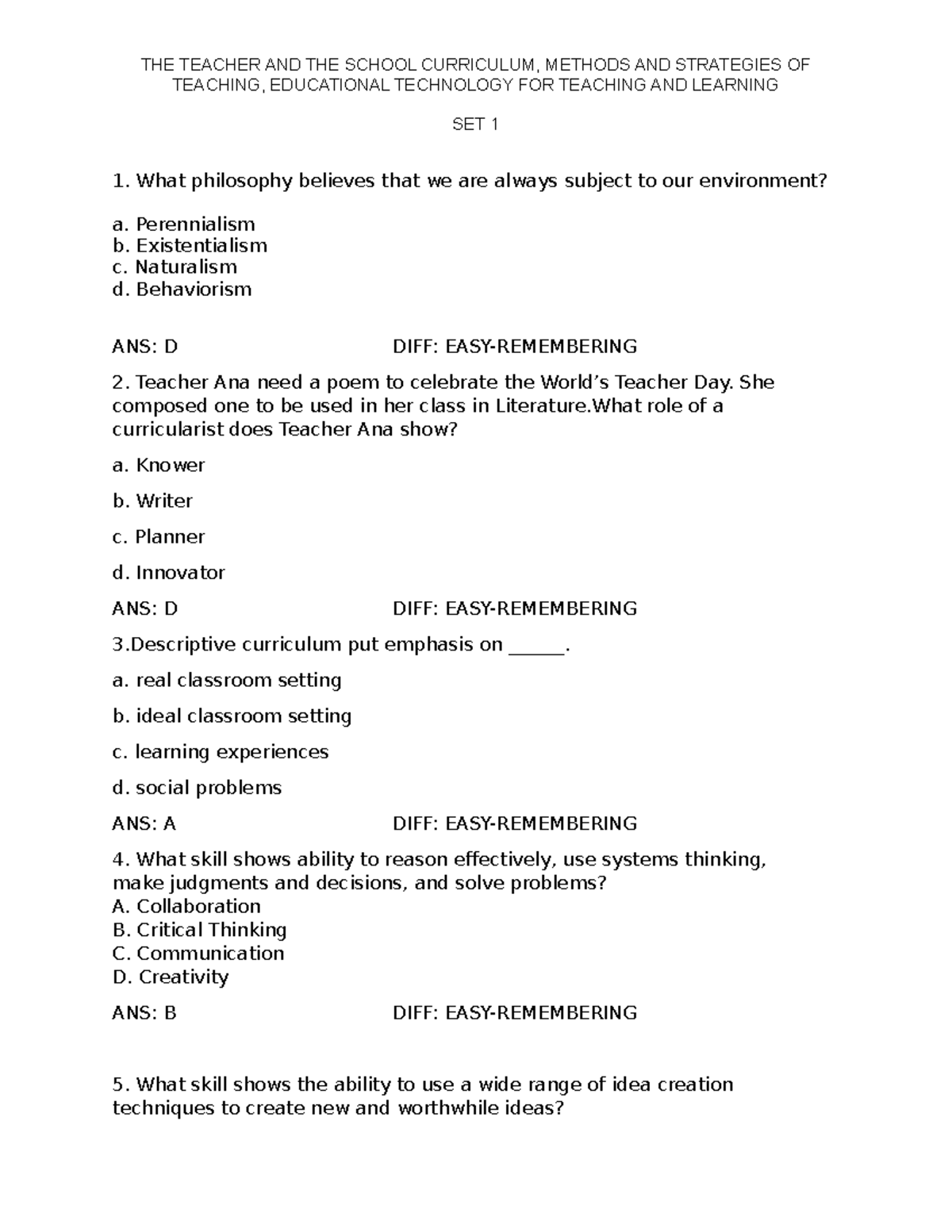 SET 1 Teacher AND School Curriculum Educational Technology Building ...