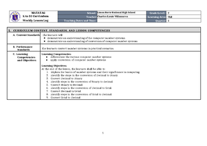DLL Matatag TLE 7 Q1 W5 - NONE - MATATAG K to 10 Curriculum Weekly Lesson Log School: DepEdClub ...