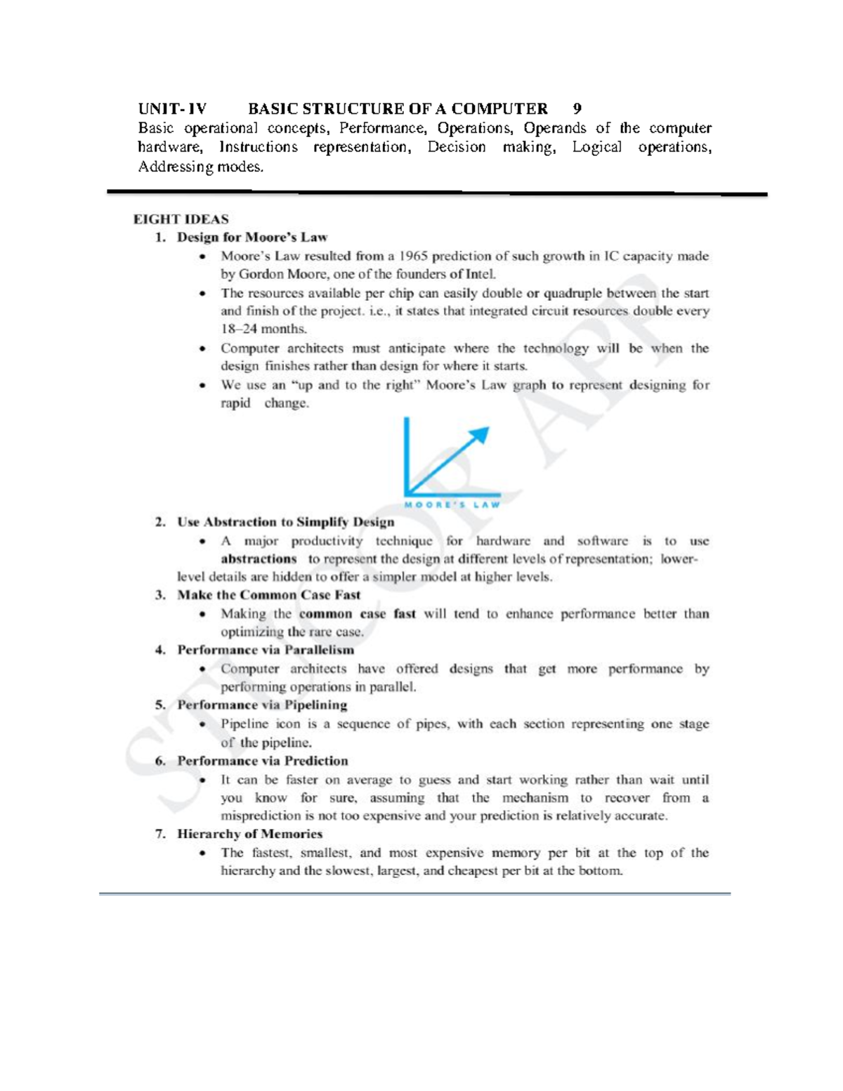DPCA UNIT-4 - UNIT 4 NOTES - UNIT- IV BASIC STRUCTURE OF A COMPUTER 9 ...