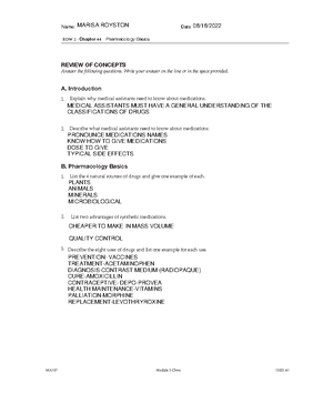 MA112 ROW 2 Chapter 41-completed - ROW 2 - Chapter 41 Patient Coaching ...