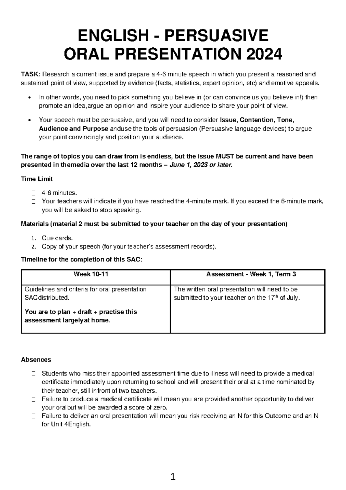 2024 ENGLISH Oral Presentation Guide & Holiday Homework Planner - Studocu