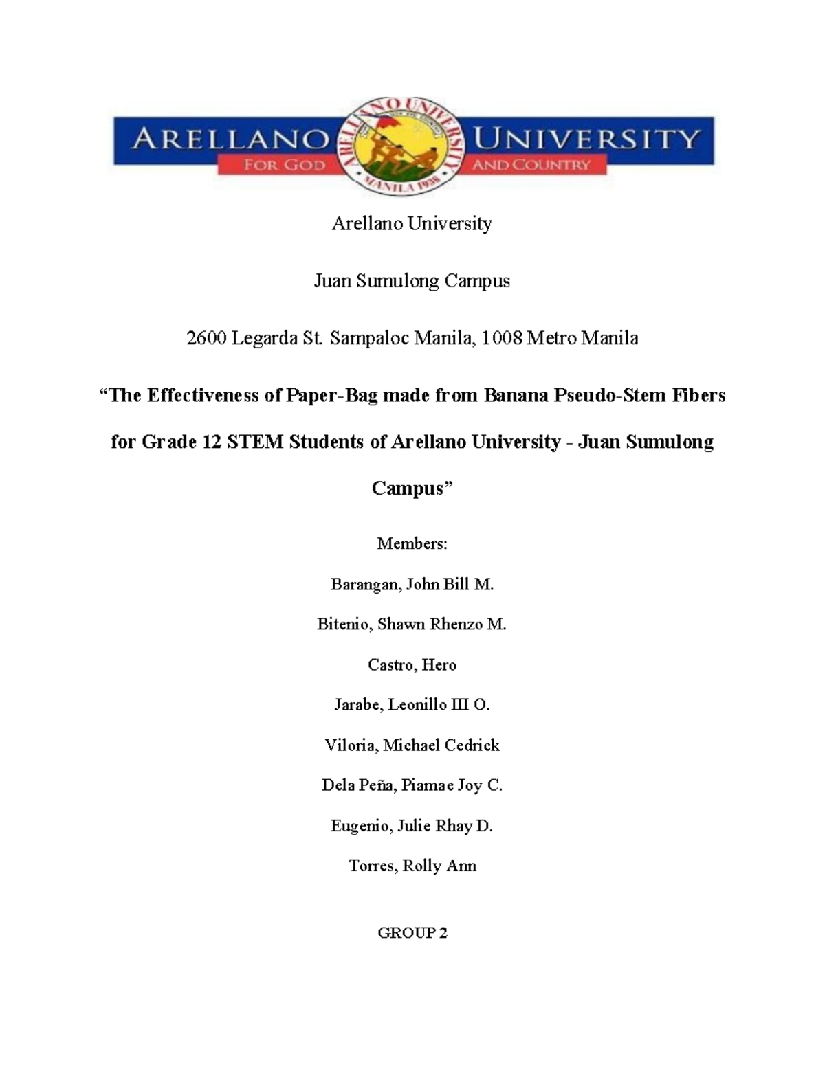 Investigating the Effectiveness of Banana Pseudo-Stem Fibers for Paper Bags - Research for G12 ...
