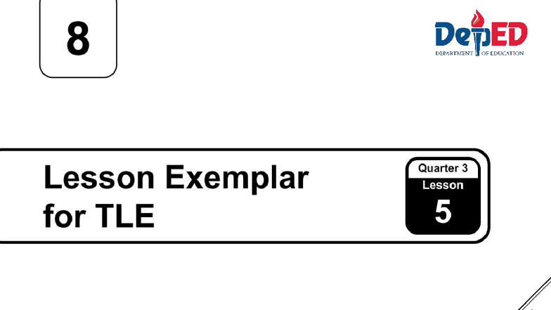 TLE8 LE Q3 W5 - LE TLE 8 - Lesson Exemplar for TLE Grade 8 Quarter 3 ...