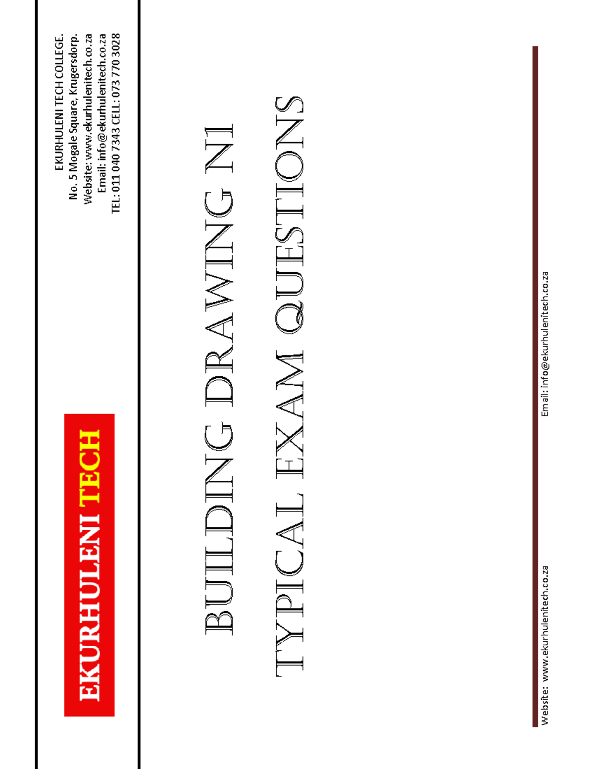 Building Drawing N1 Tpycals - Website: ekurhulenitech.co Email: info ...