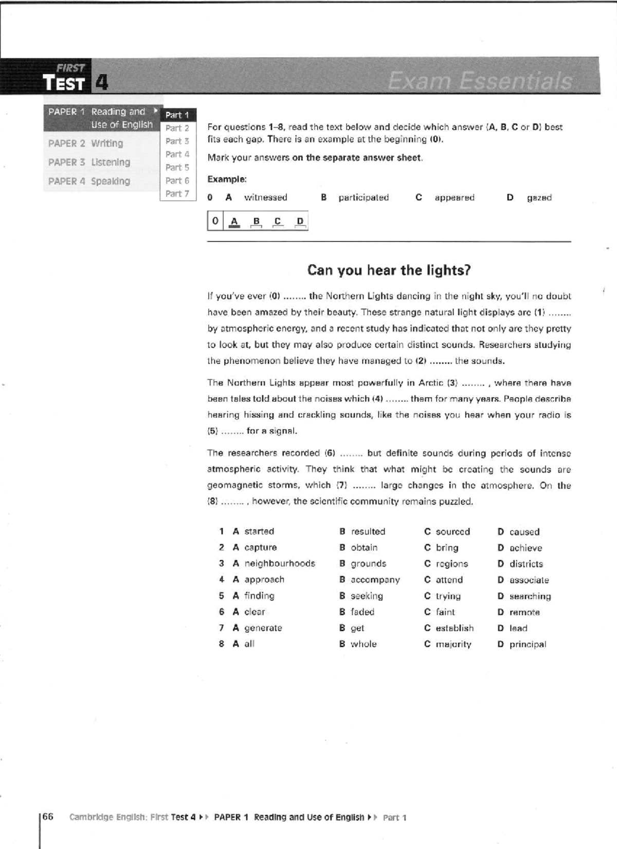 FIRST TEST 4 Exam Essentials - B2 First Exam Practice Papers - Studocu