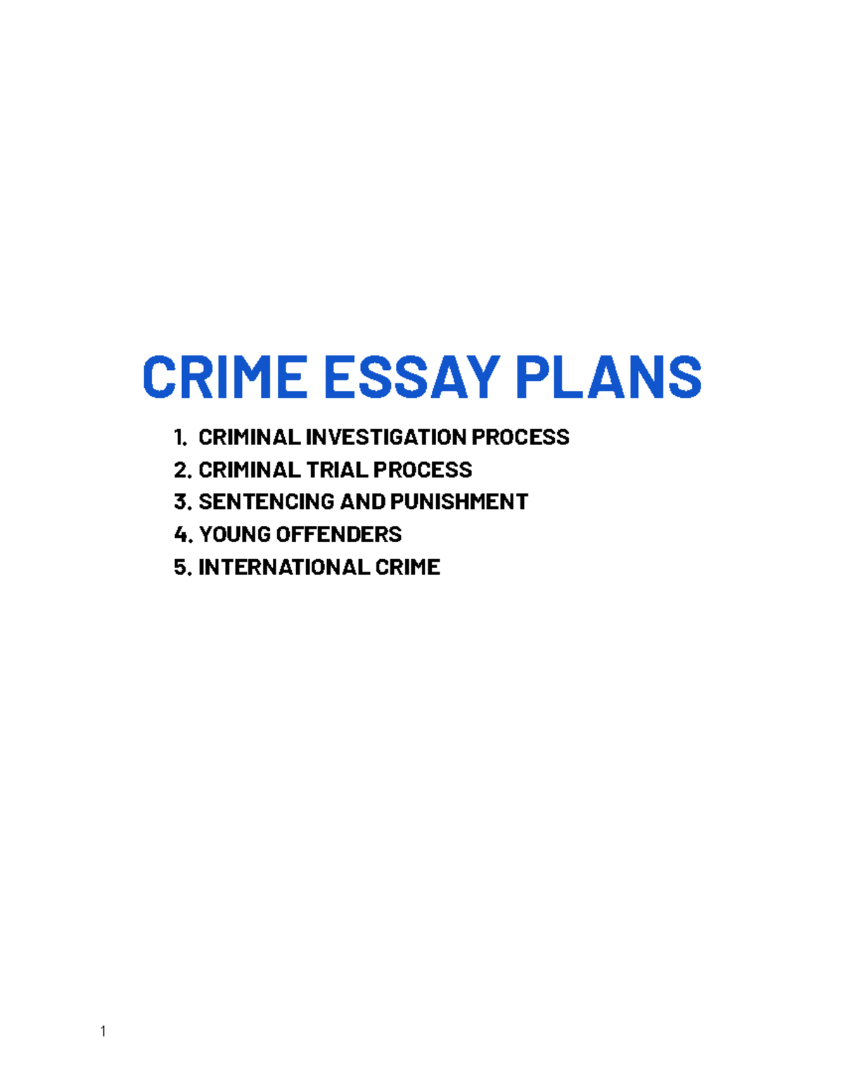 Crime Essay Plans - Criminal Investigation, Trial, & Young Offender ...
