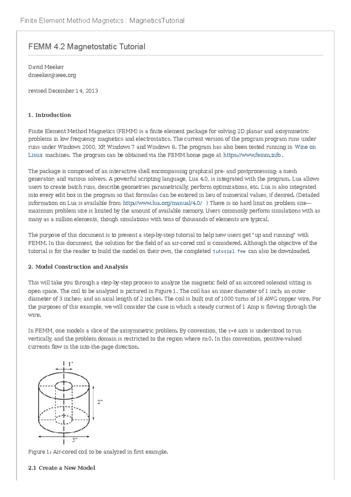FEMM 4.2 Magnetostatic Tutorial: A Guide to Finite Element Method - Studocu