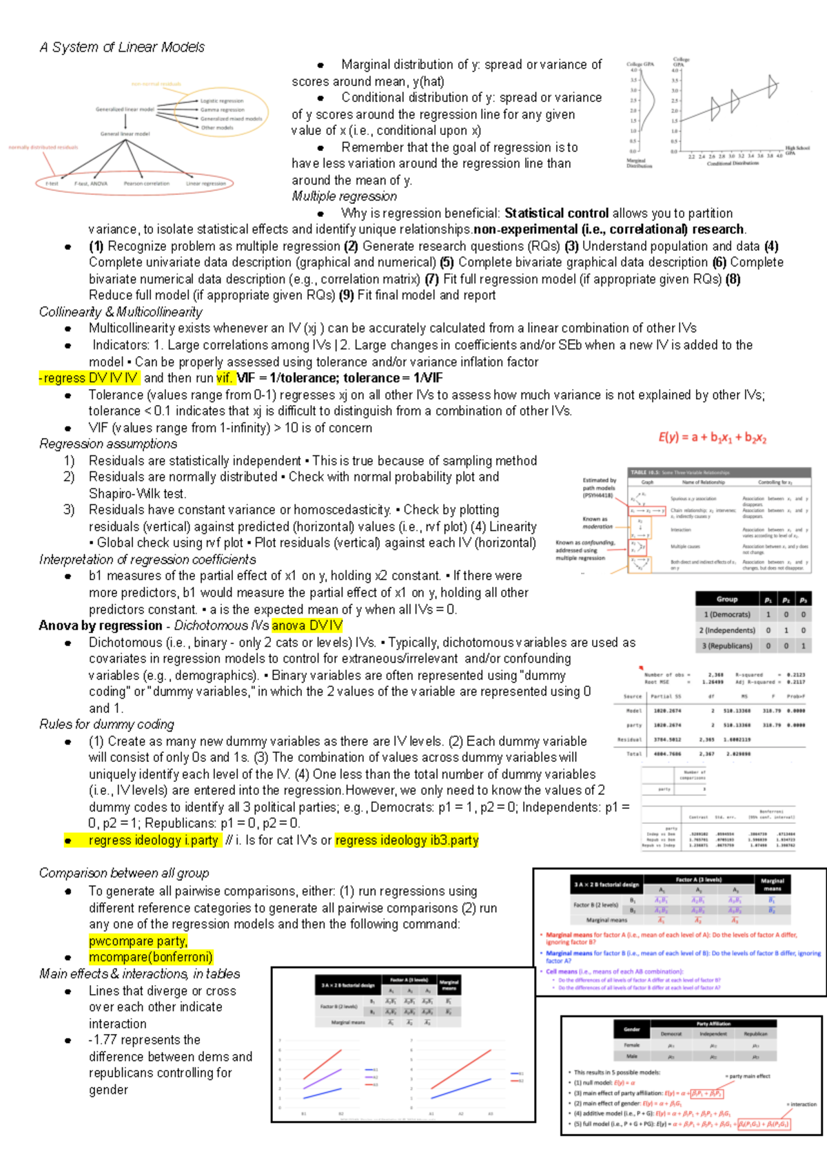 Week 13 Review - Stats final exam cheat sheet - A System of Linear ...