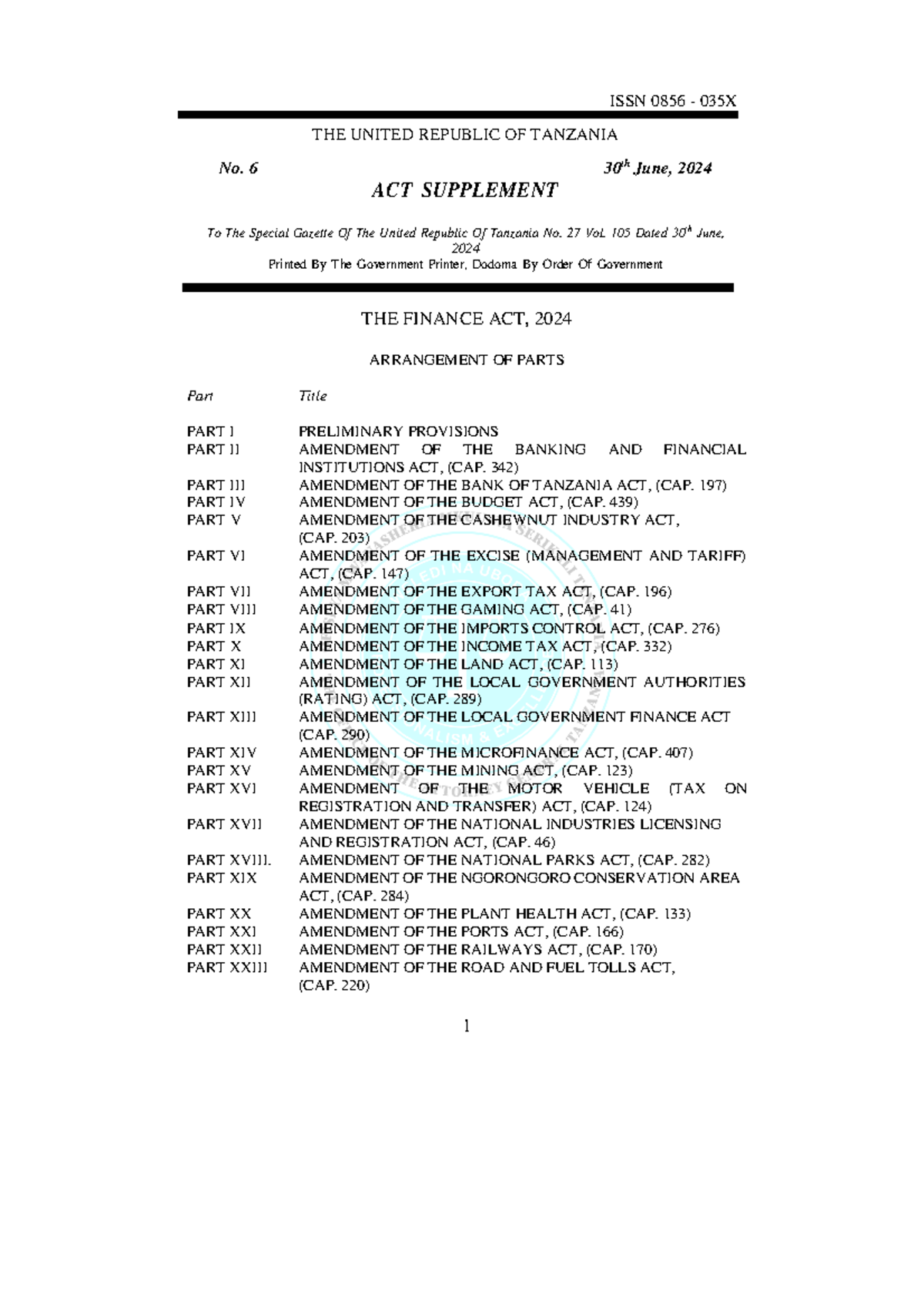 Finance Act 2024: Key Amendments and Provisions Overview - Studocu