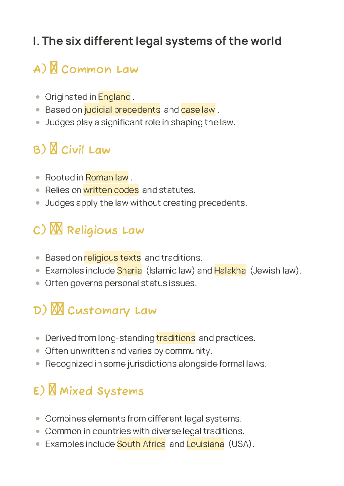 Legal Systems Overview: Common, Civil, Religious, and Customary Law ...