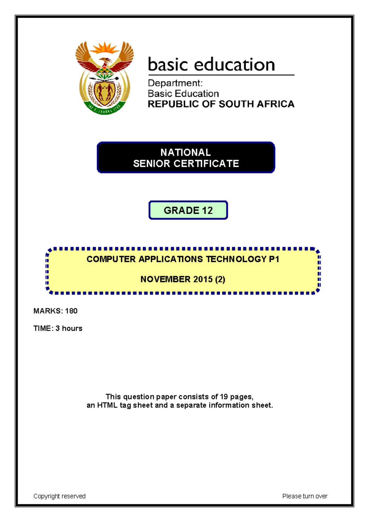 Grade 10 CAT June Theory Exam 2023 - INSTRUCTIONS AND INFORMATION 1 ...