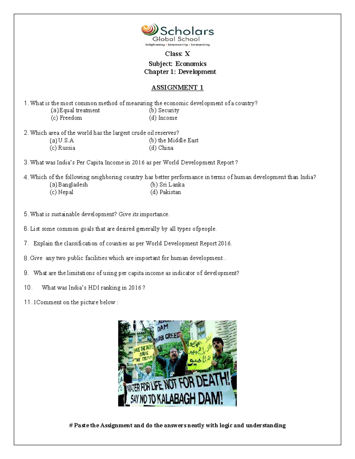 Economics 101: Development Chapter 1 Assignment 1 - Studocu