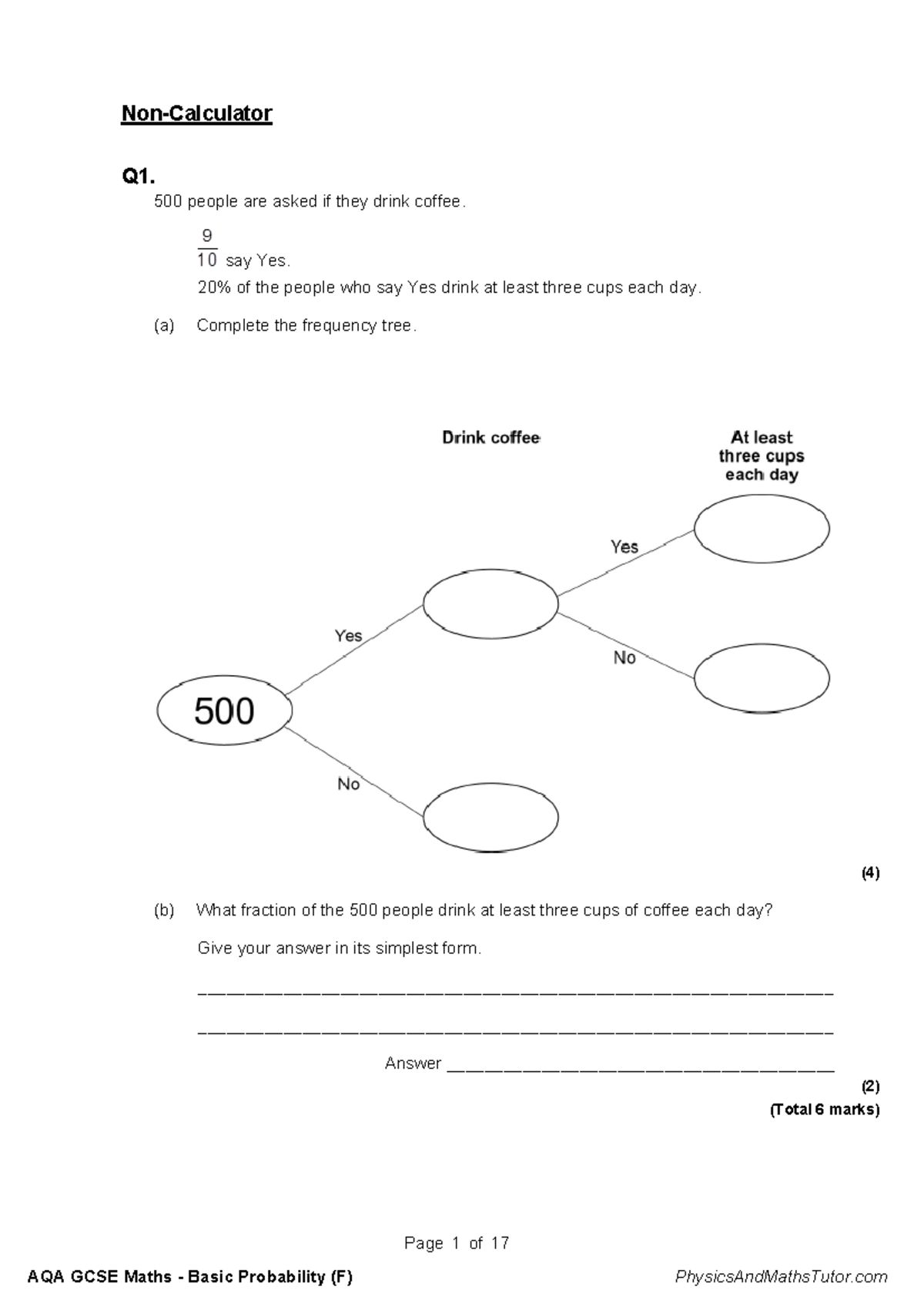 AQA GCSE Maths Basic Probability (F) Question Paper - Studocu