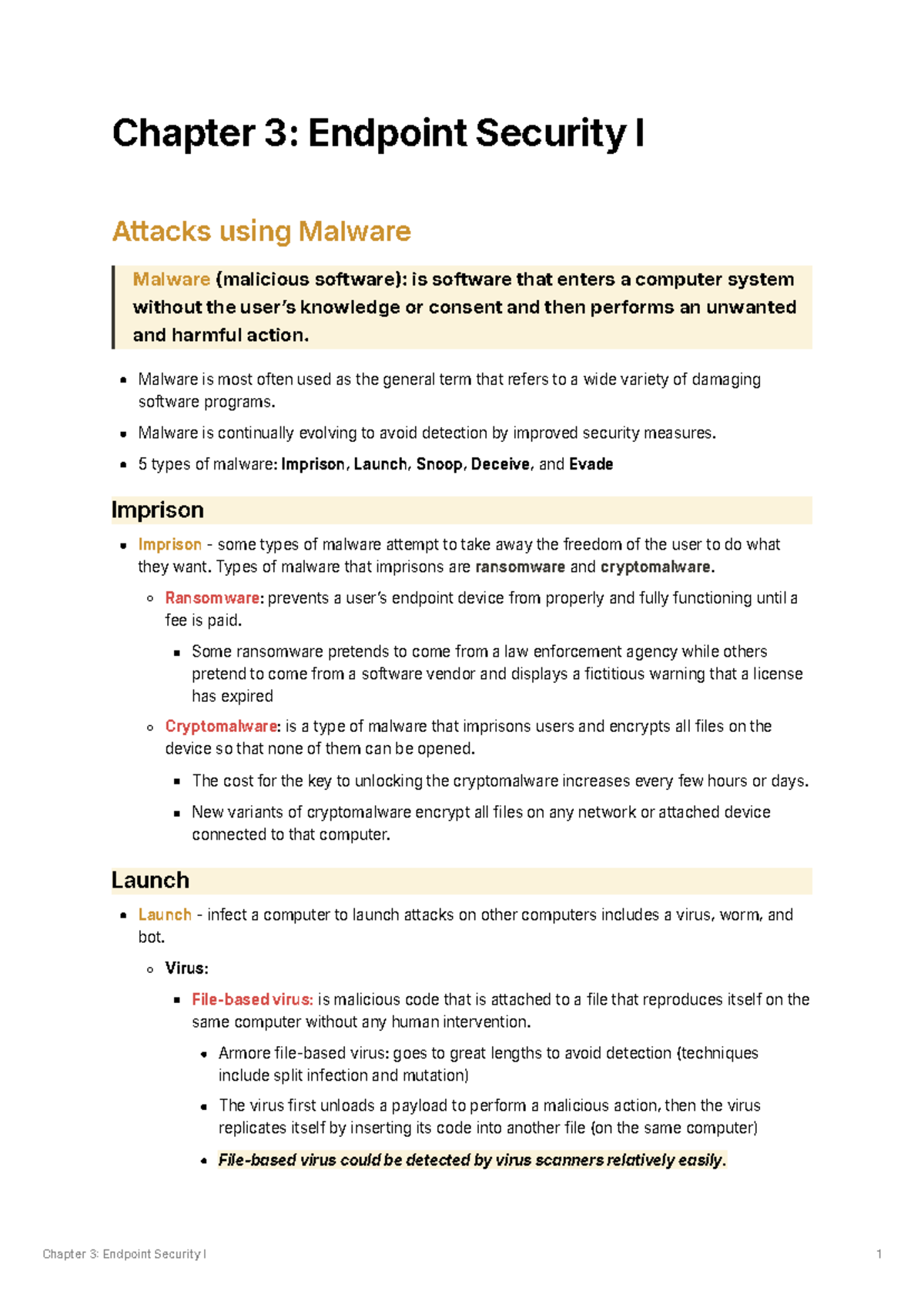 Chapter 3: Endpoint Security I - Understanding Malware Attacks and ...