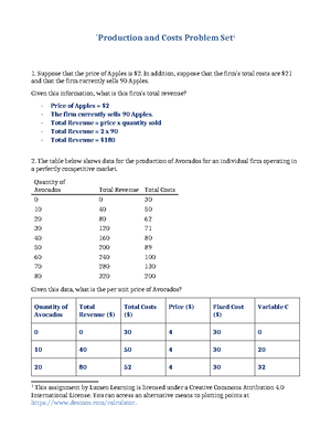 05+Elasticity - elasticity - Elasticity Problem Set 1 Use the following information to answer ...