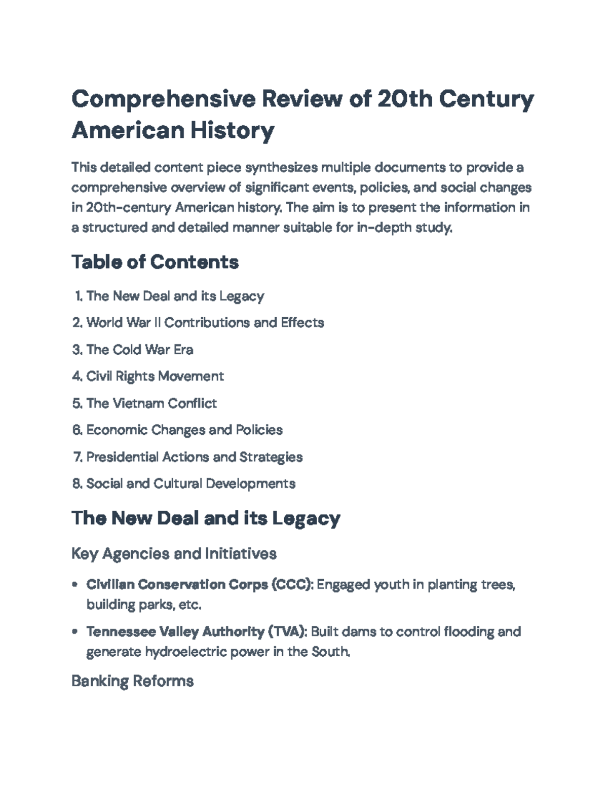 Comprehensive Overview of 20th Century American History (AHS 101) - Studocu