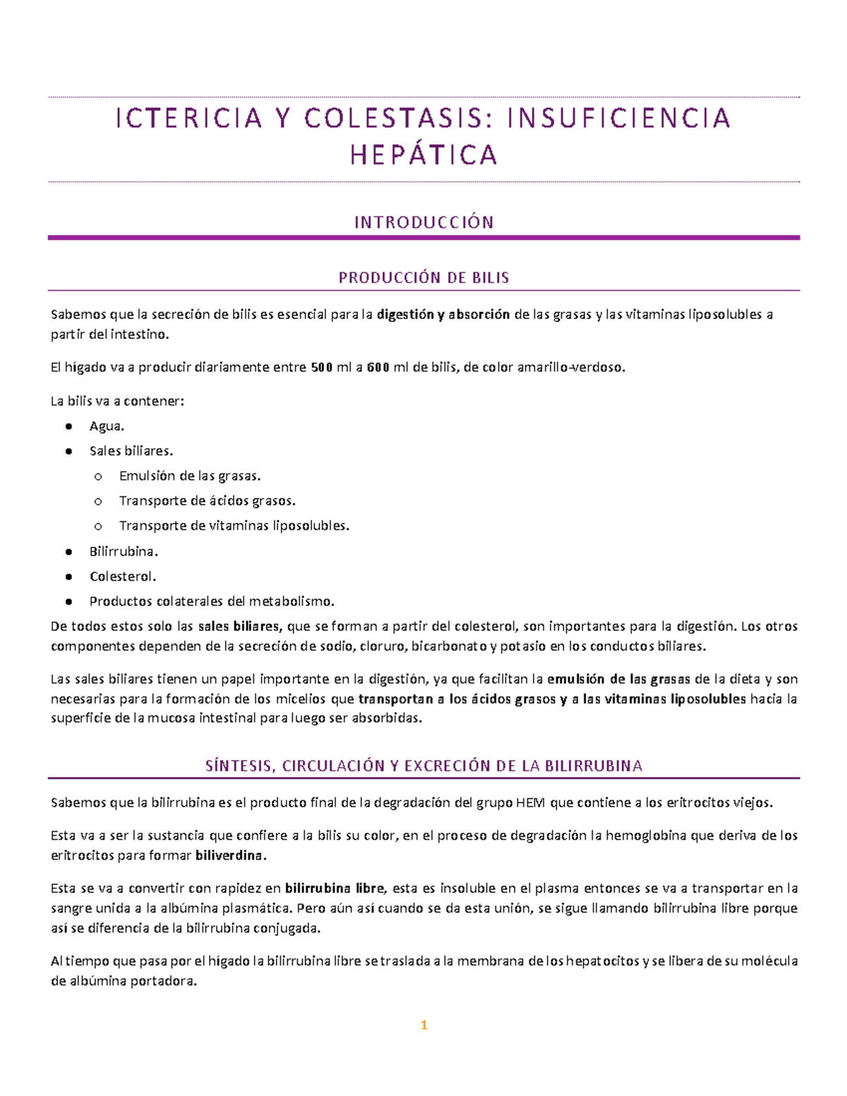 Fisiopatología II - Ictericia y colestasis insuficiencia hepática ...