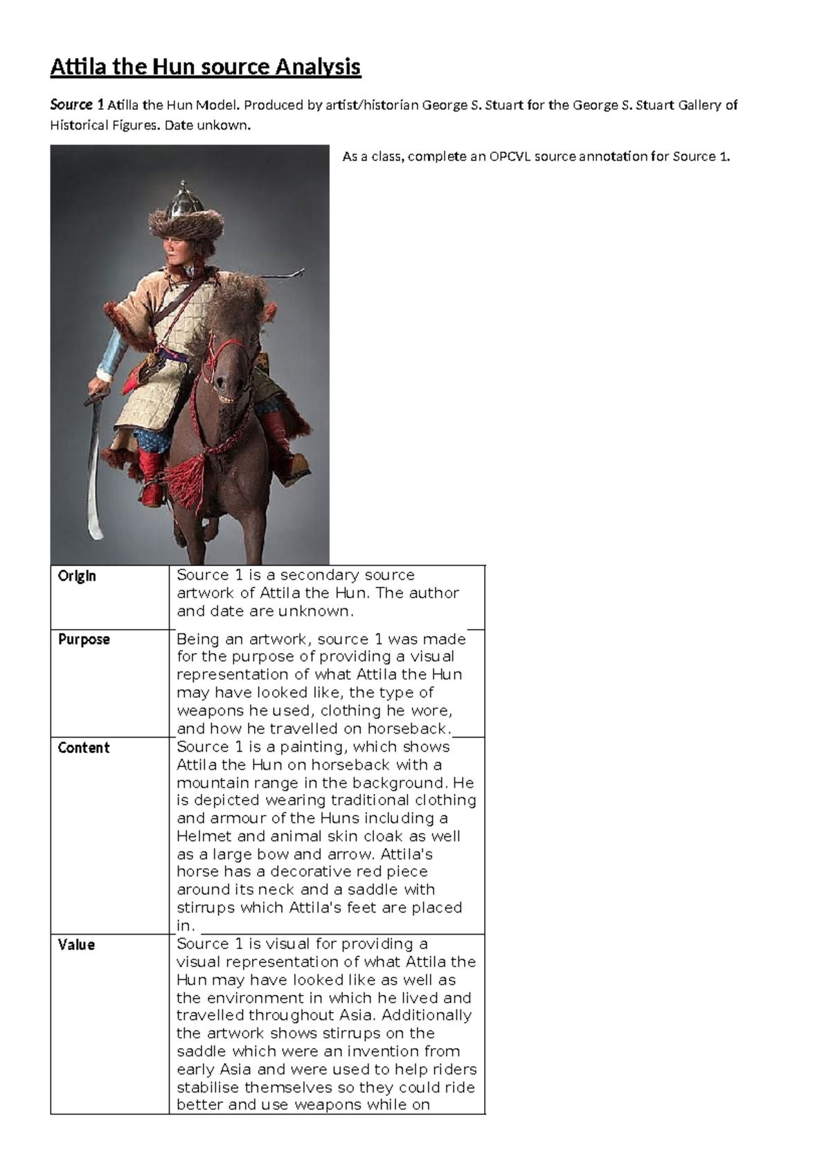 Attila the Hun Source Analysis - OPCVL Methodology Exploration - Studocu