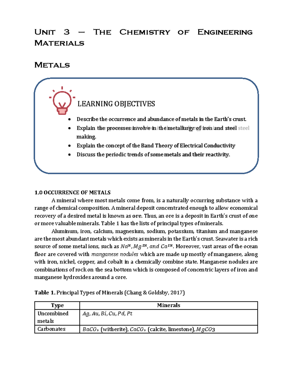 SCI 401 METALS IN ENGINEERING: READING MATERIALS FOR FIRST YEAR - Studocu