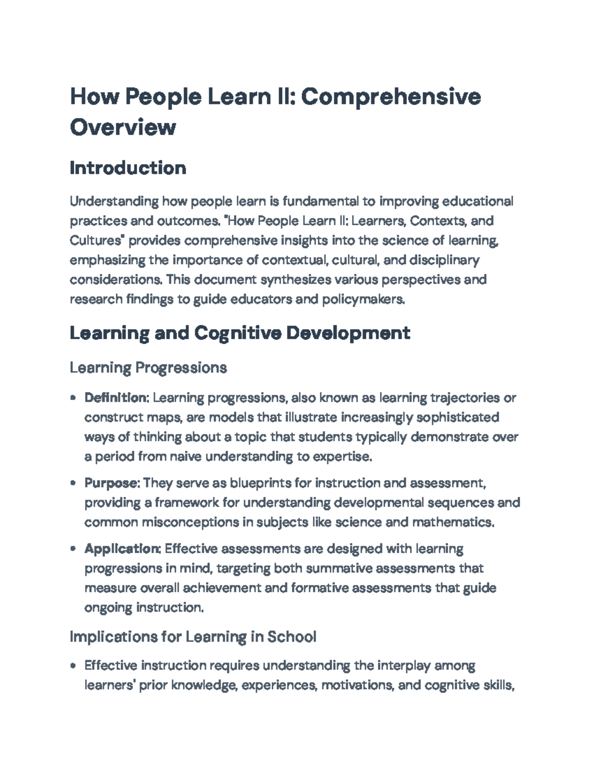 How People Learn II: Insights on Learning Science and Development - Studocu
