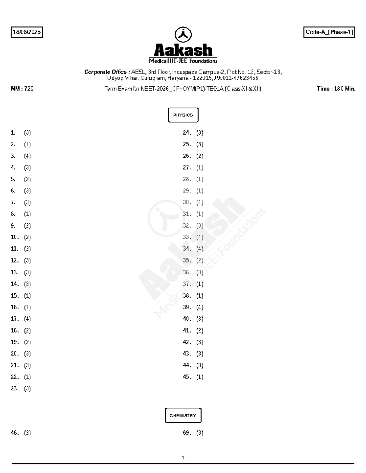 Term Exam for XII: Physics, Chemistry, and Botany Solutions - Studocu