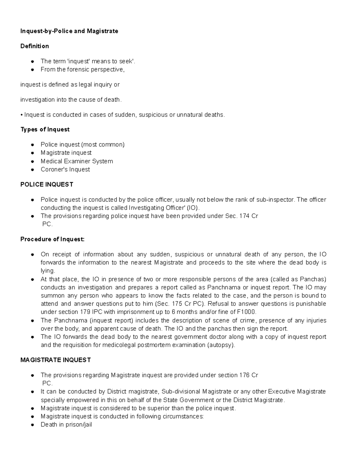 Module 3: Inquest Procedures and Legal Evidence in Forensic Context ...
