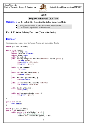 Lab10 - Graphical User Interface using Java FX I - Qatar University ...