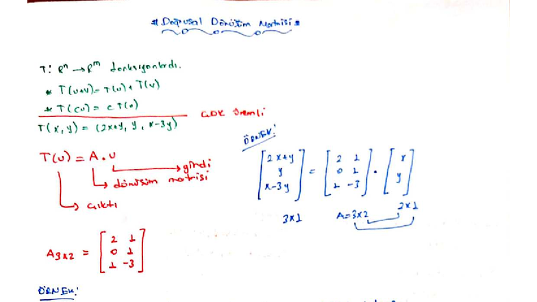 LİNEER CEBİR-1: Linear Algebra Lecture Notes - Studocu