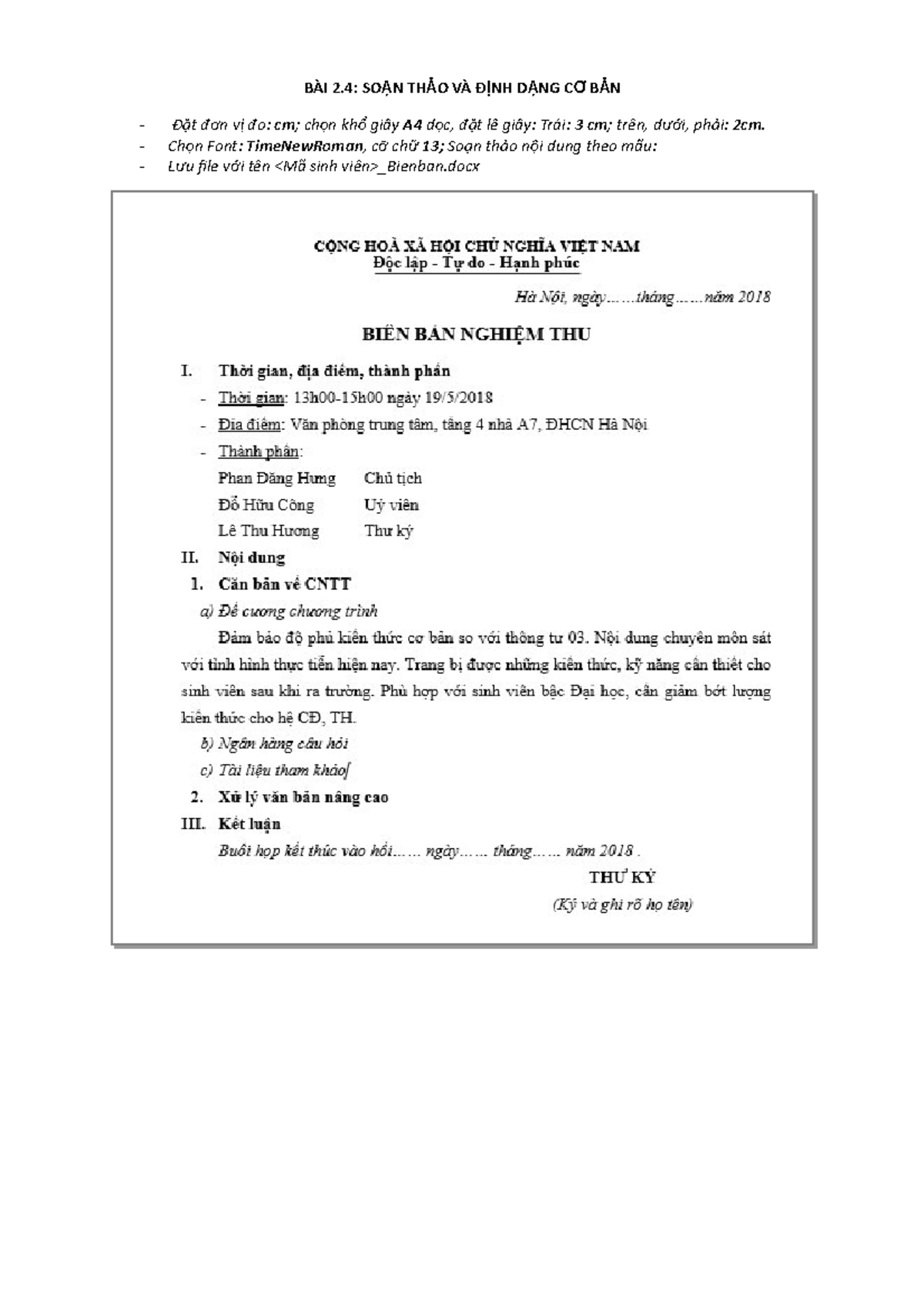 Bai2dsndgb snd fbntrg - BÀI 2: SO N TH O VÀ Đ NH D NG C B NẠ Ả Ị Ạ Ơ Ả ...