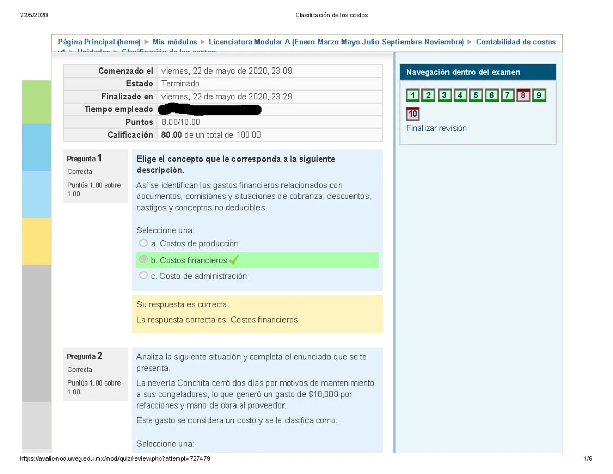 Examen Final DE Contabilidad Y Costos - EXAMEN FINAL DE CONTABILIDAD Y COSTOS Comenzado el ...