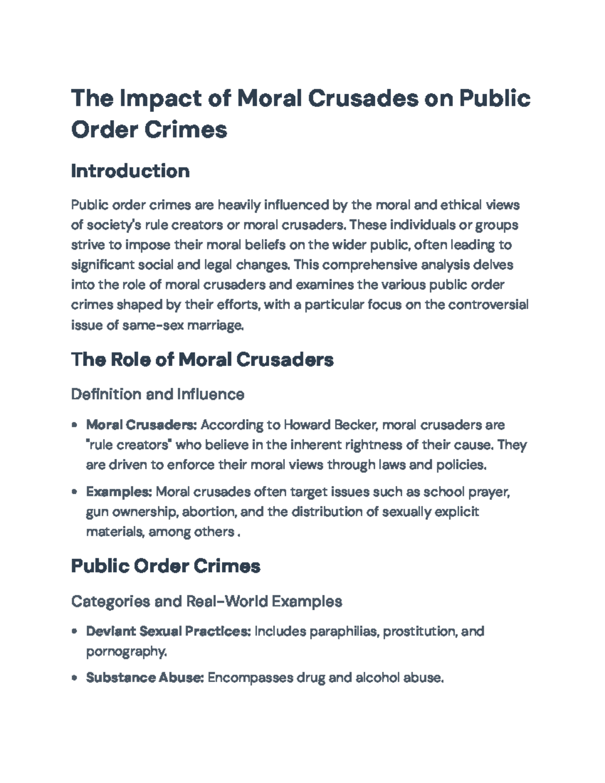 The Impact of Moral Crusades on Public Order Crimes and Same-Sex ...