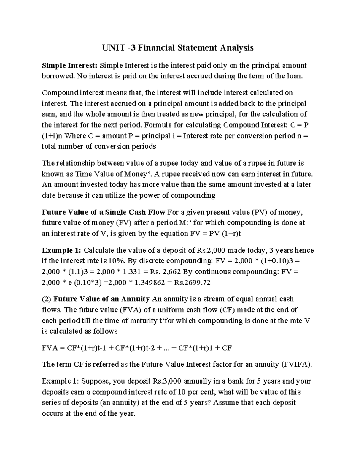 FM Class XI - Financial Statement Analysis and Mutual Funds Overview ...