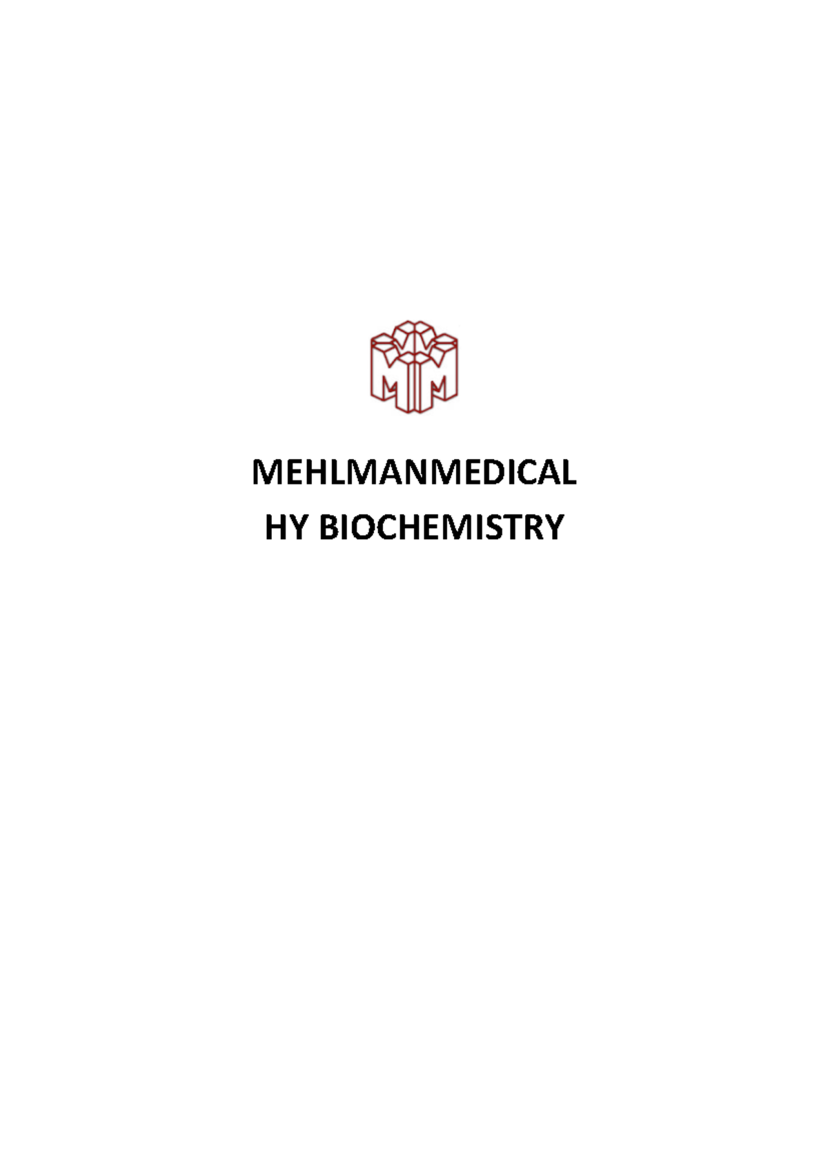 HY Biochem: High-Yield Biochemistry Concepts for USMLE Success - Studocu