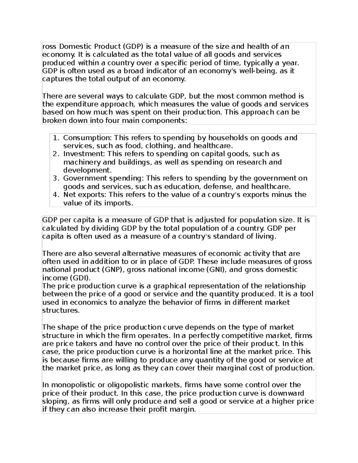 Gdp and ppc basics work 2 - ross Domestic Product (GDP) is a measure of ...