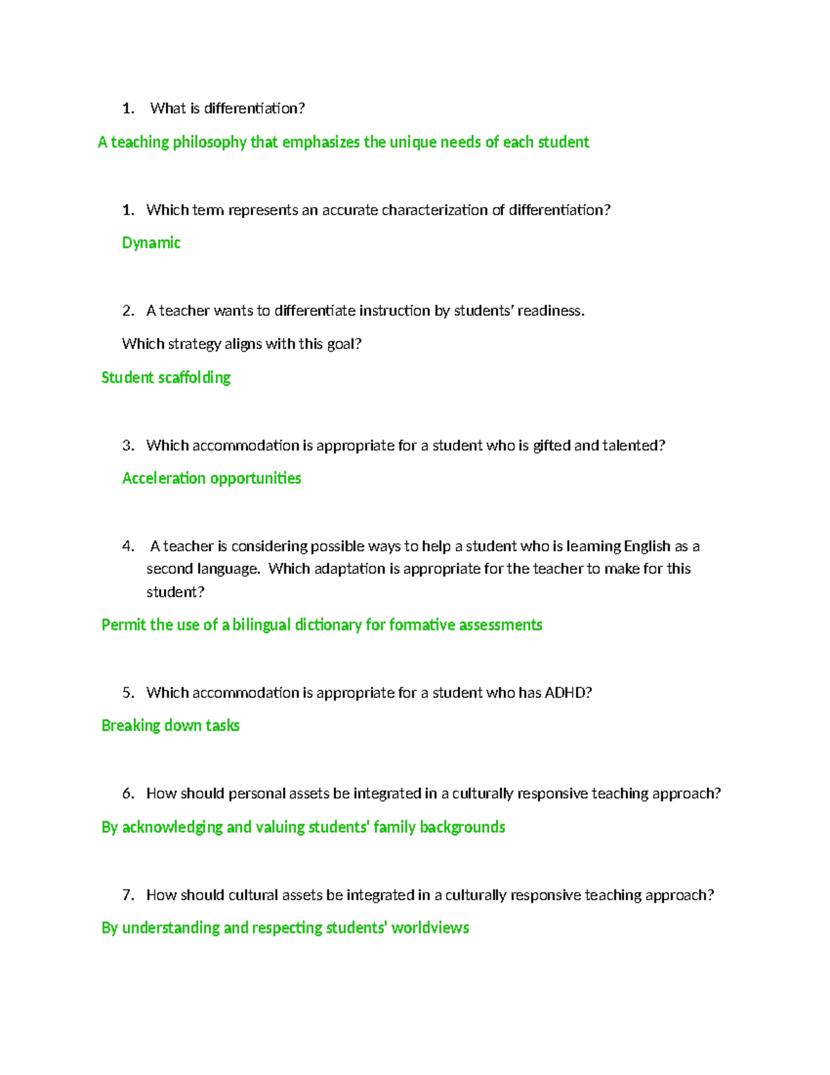 D658 Course Planning Tool: Differentiation & Assessment Strategies ...