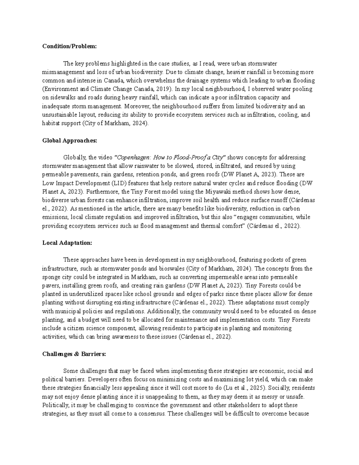 Case Study 4 - Urban Stormwater Management & Biodiversity Challenges ...