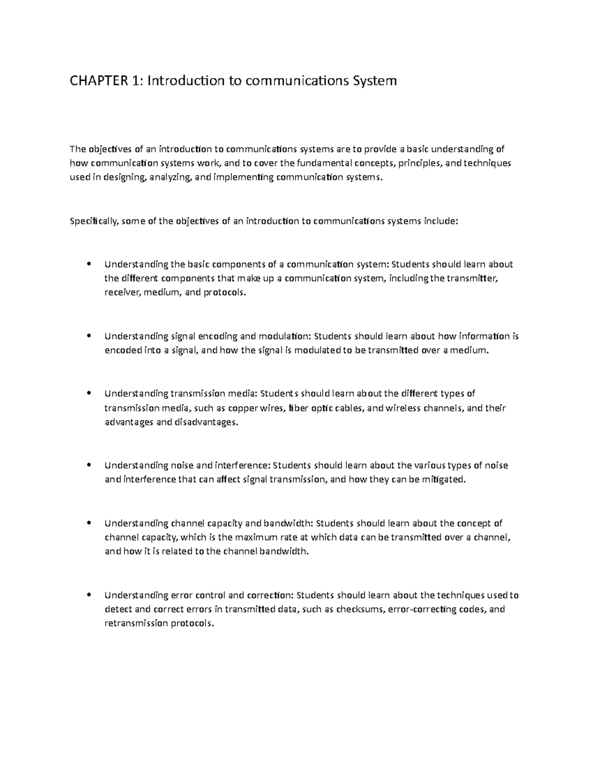 Chapter 1 Introduction to communications System - CHAPTER 1 ...