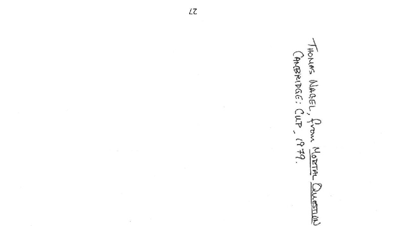 Mortal Questions: Analyzing Death - Notes on Nagel's Perspective - Studocu