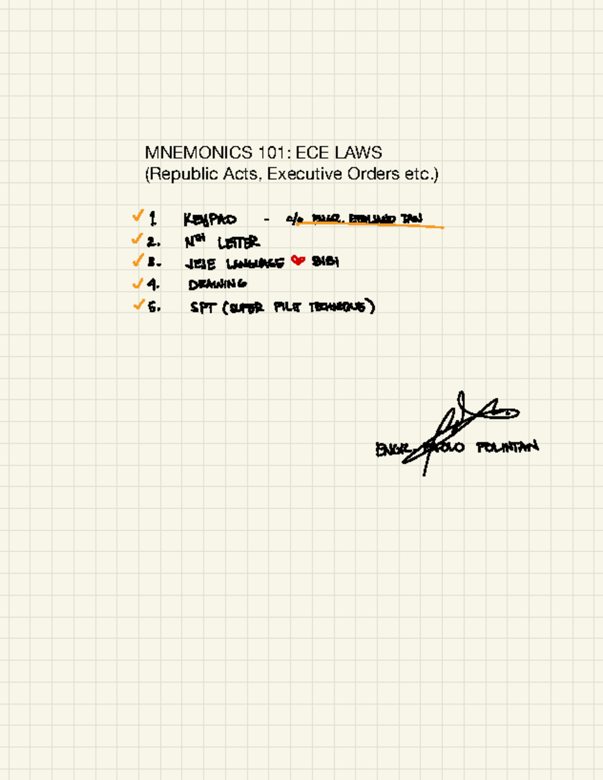 ECE 40 Laws Mnemonics Guide - Republic Acts & Executive Orders - Studocu