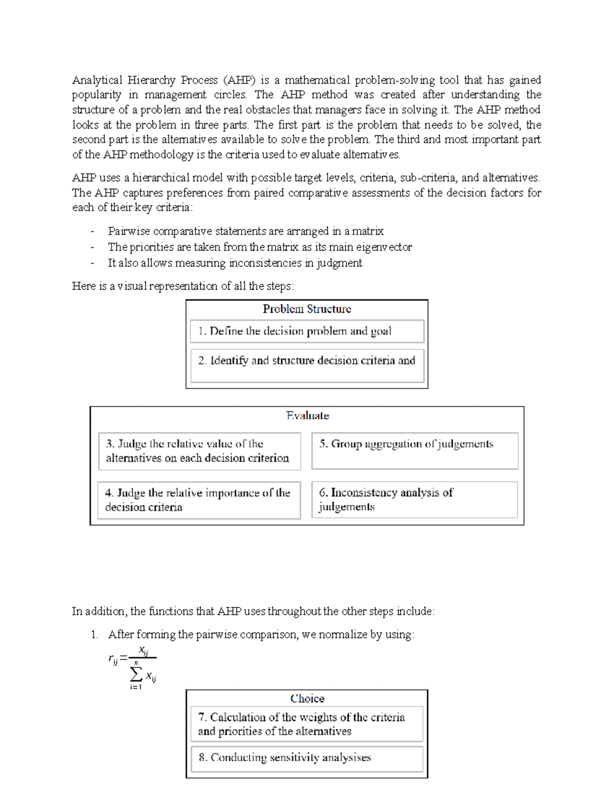 Methodology - Step by step calculation of AHP method in decision making ...