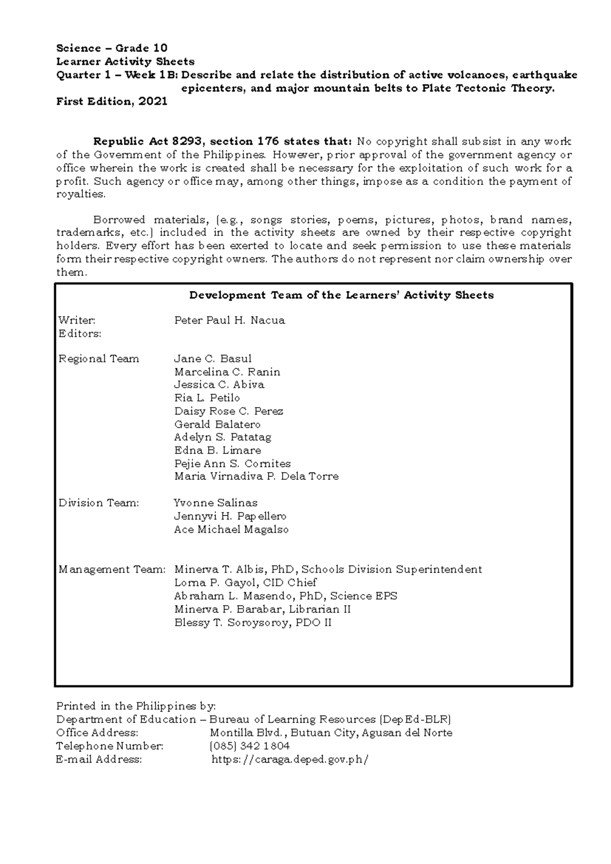 S10 Science Module Q1 Week 2: Earthquake Epicenter & Tectonic Theory ...
