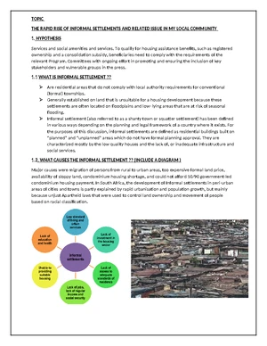 Khayelitsha - the rapid rise of informal settlements and related issues ...