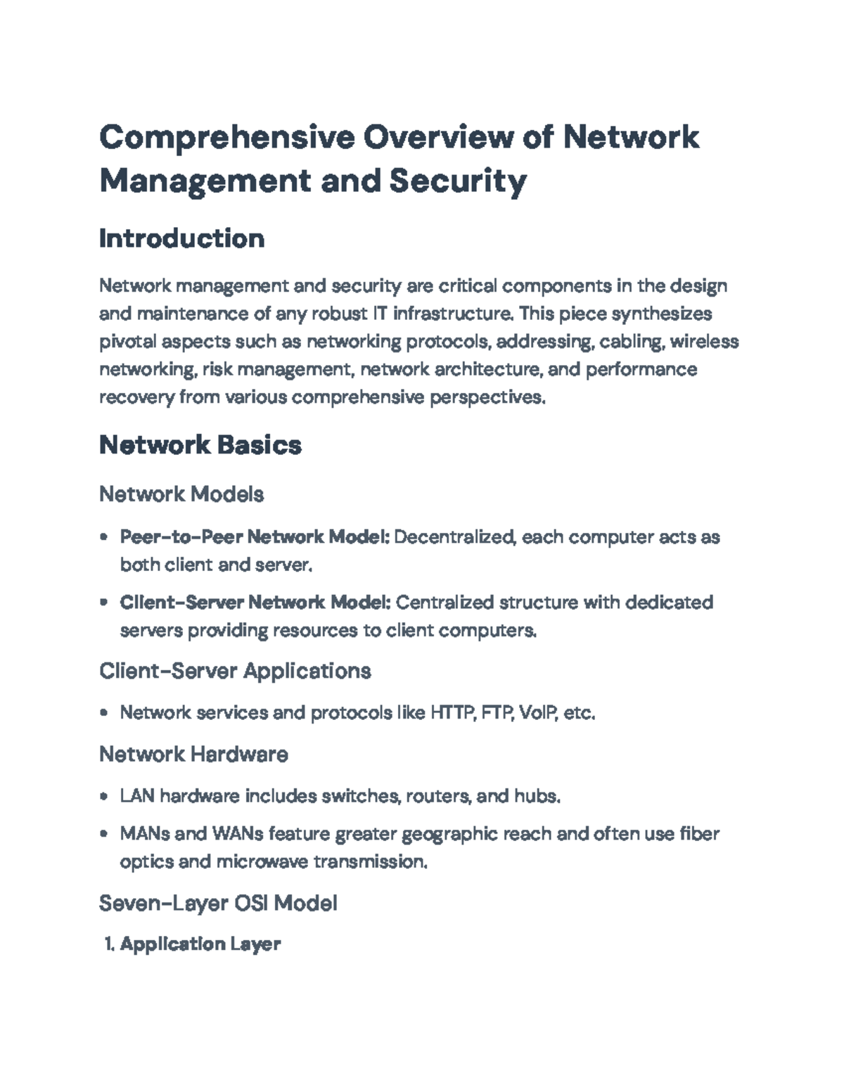 Comprehensive Guide to Network Management and Security Strategies ...