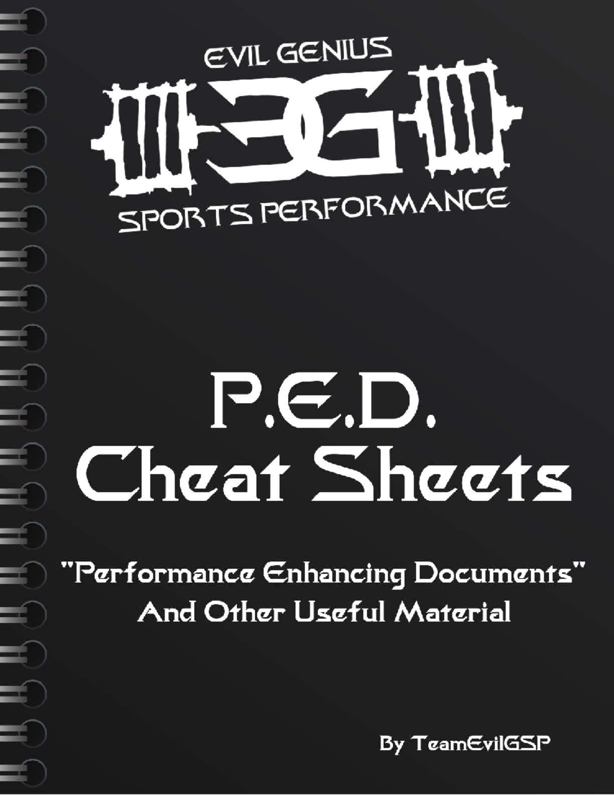 P.E.D. Cheat Sheets: SPCS (Sports Performance Cheat Sheets) - Studocu