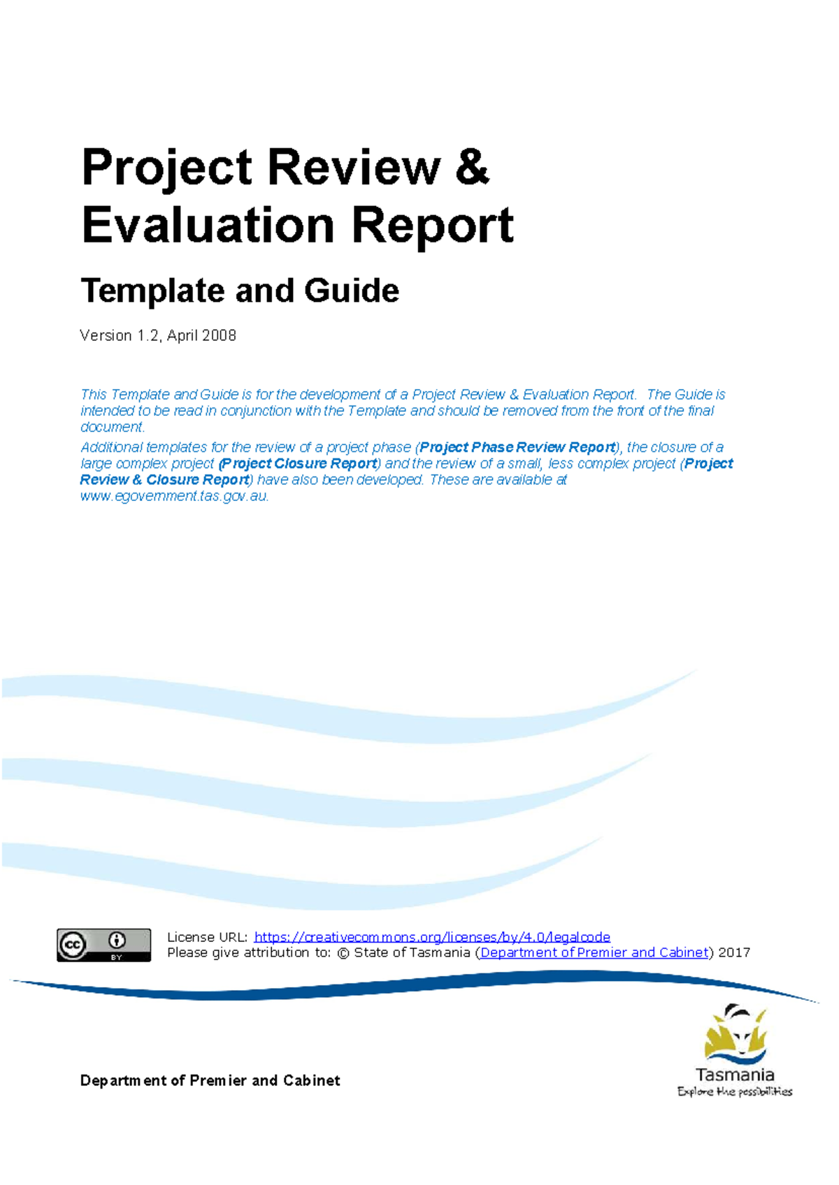 PM036 Project Review Evaluation Report Template & Guide for Large ...