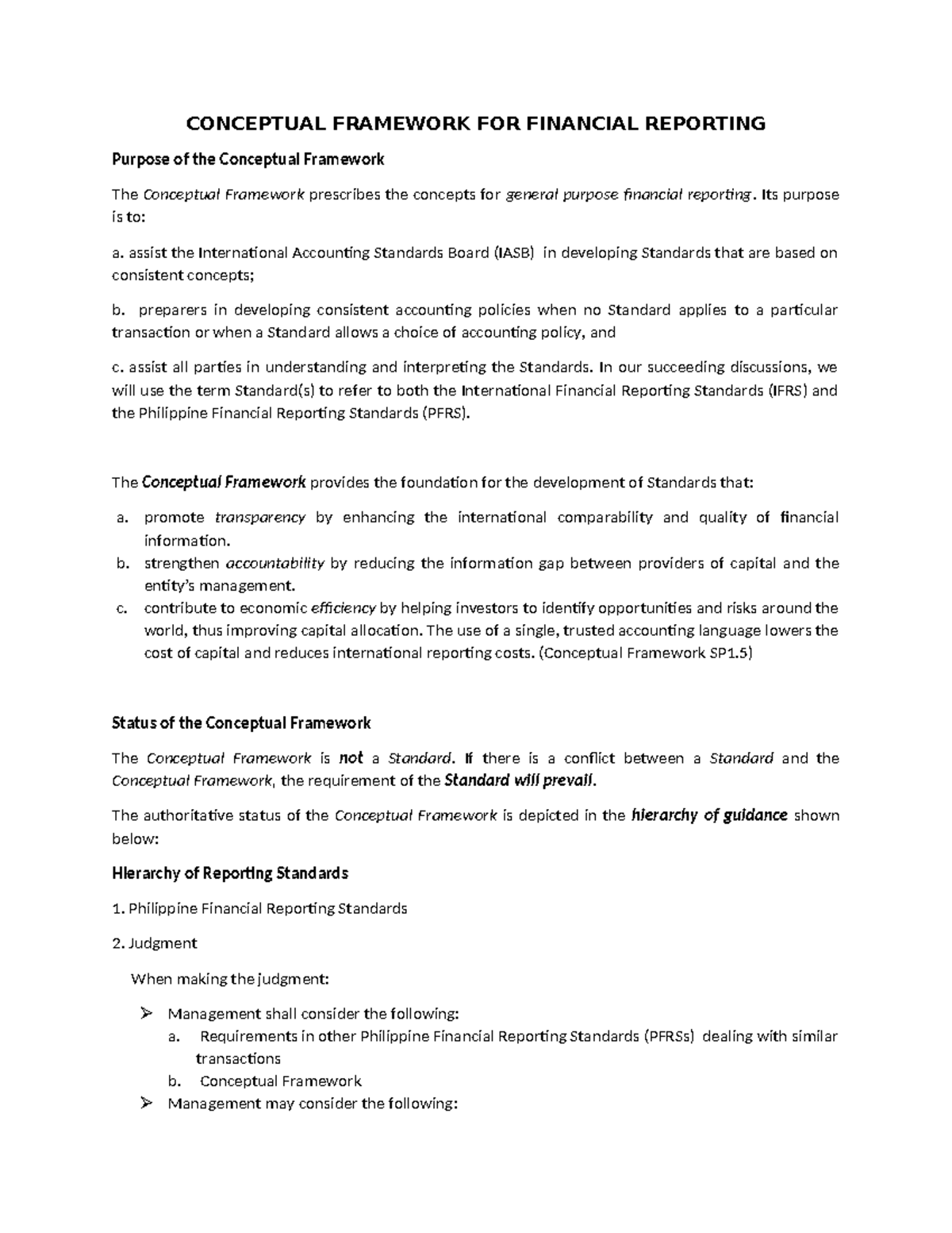 Conceptual Framework for Financial Reporting: Key Insights and ...